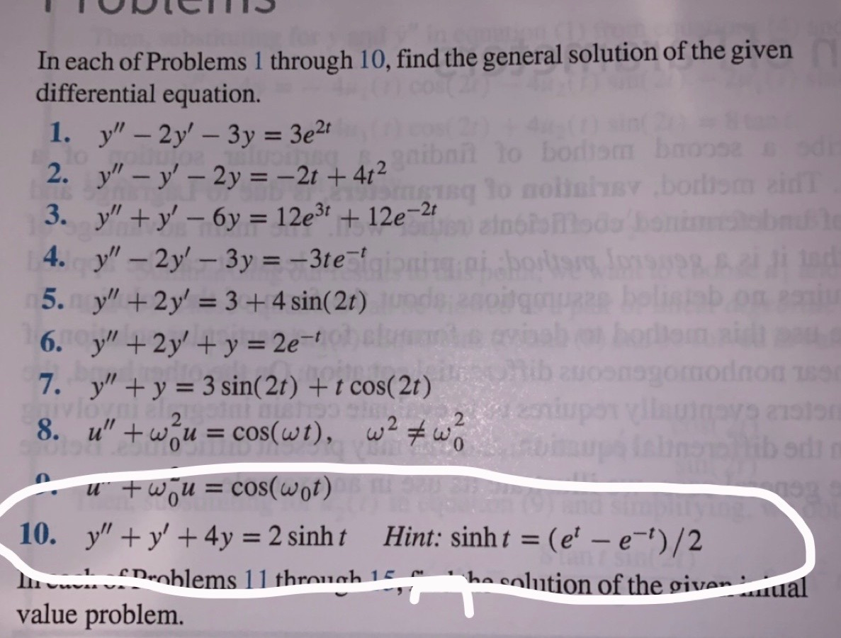 Solved In each of Problems 1 through 10, find the general | Chegg.com