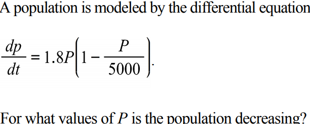 Solved A population is modeled by the differential equation | Chegg.com