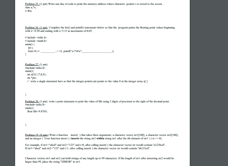Solved Problem 25. (1 pnt) Write one line of code to print | Chegg.com