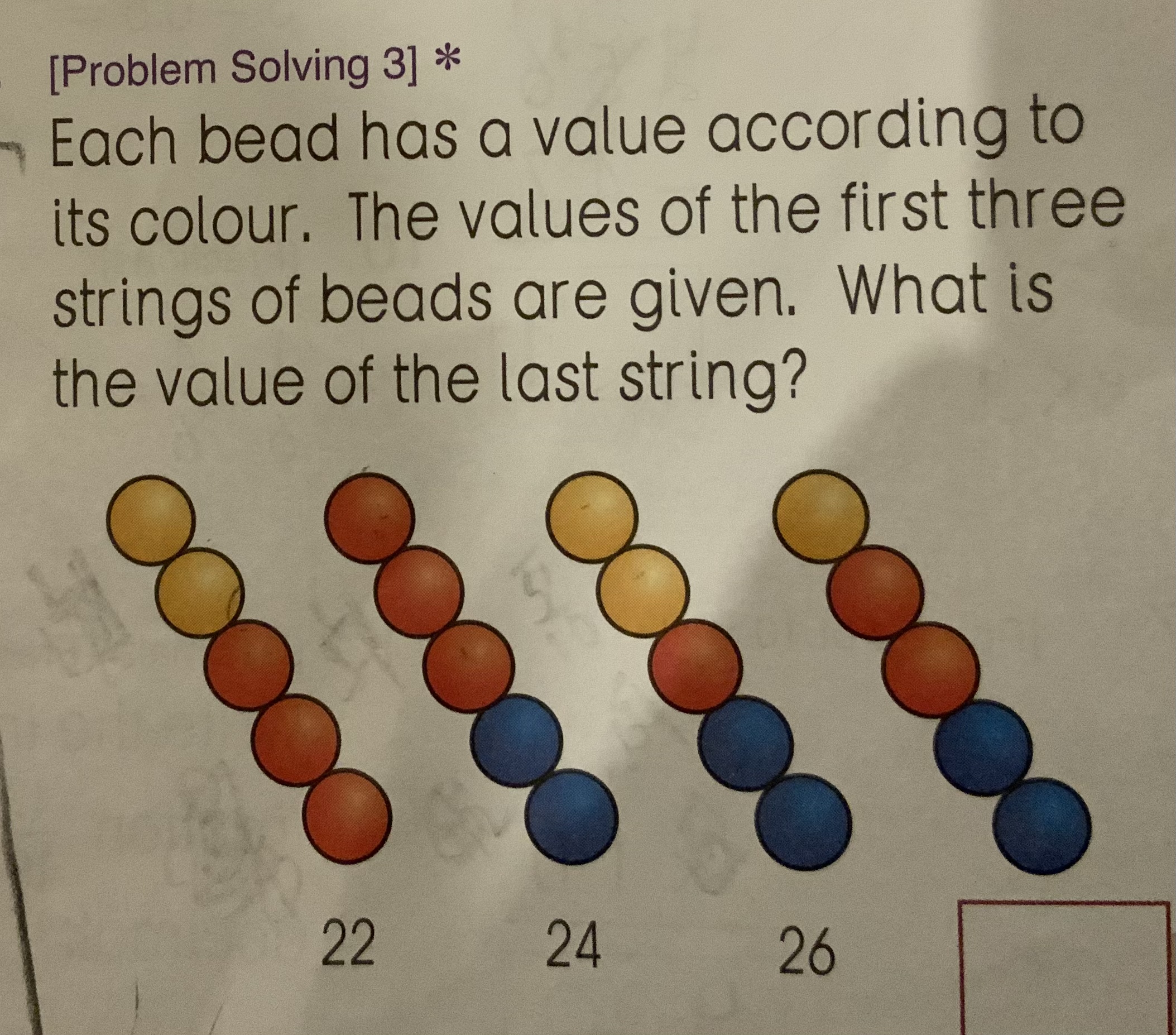 Solved Each bead has a value according to its colour. The | Chegg.com