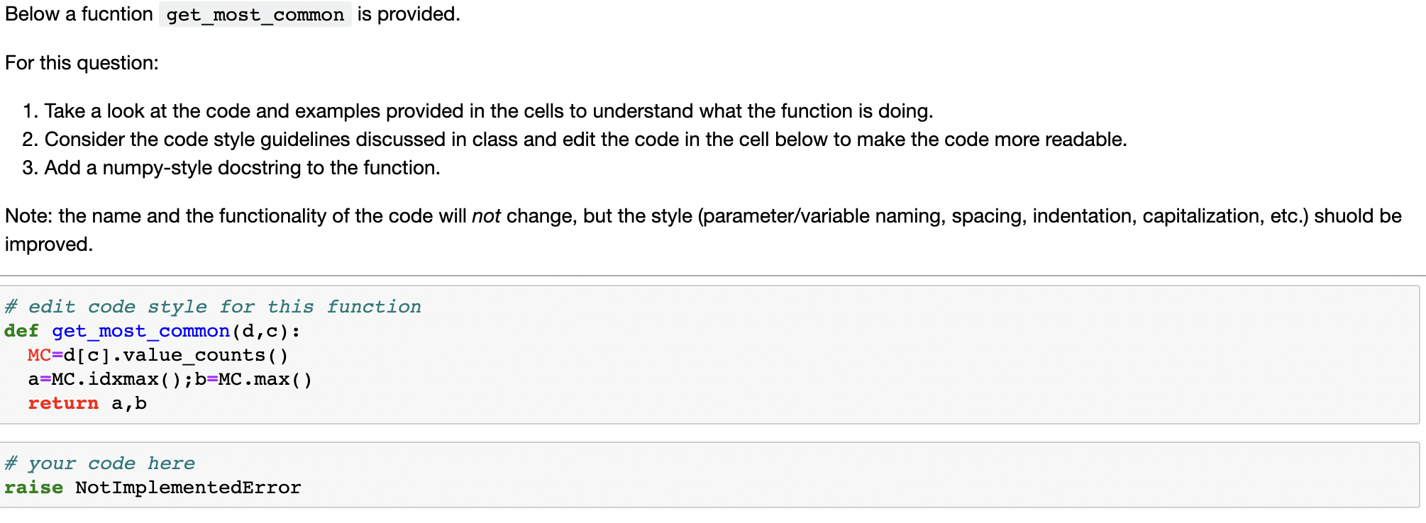 Solved For this question: 1. Take a look at the code and | Chegg.com