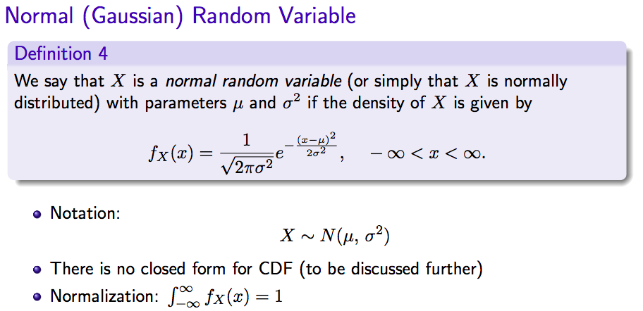 Solved Normal (Gaussian) Random Variable Definition 4 We say | Chegg.com