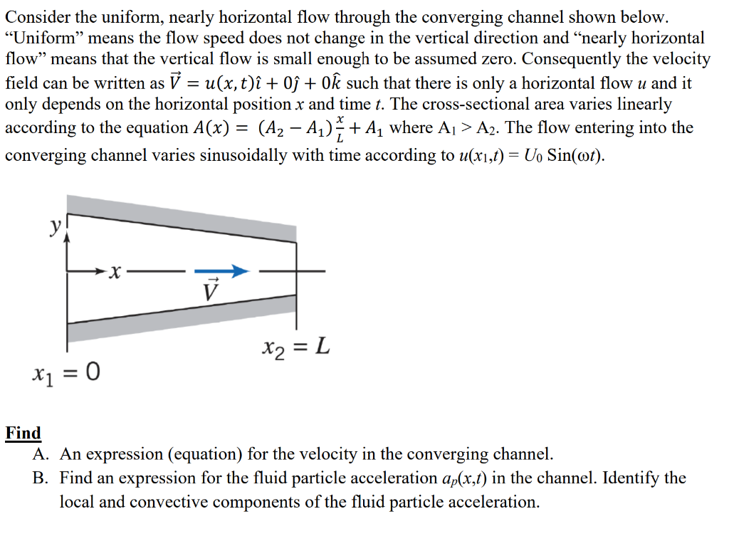 Solved Consider the uniform, nearly horizontal flow through | Chegg.com