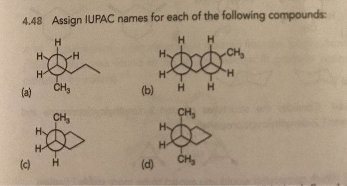 Solved 4.48 Assign IUPAC names for each of the following | Chegg.com