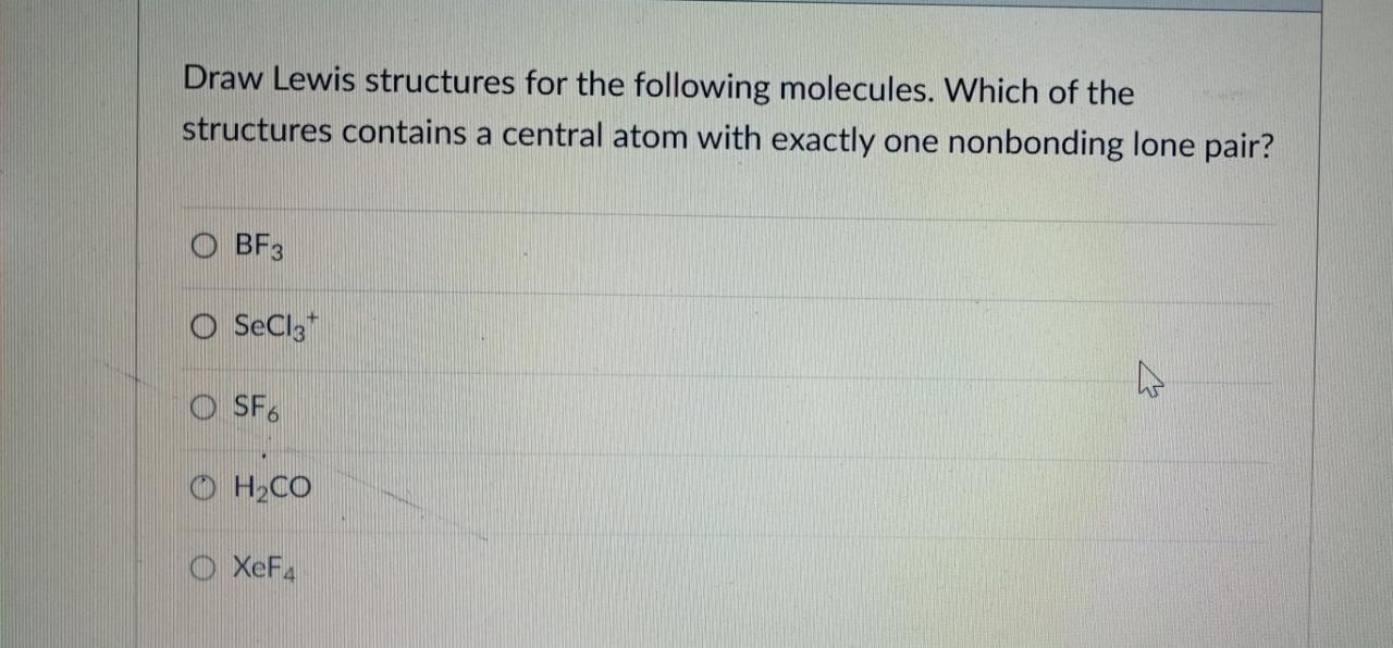 Solved Draw Lewis structures for the following molecules. | Chegg.com