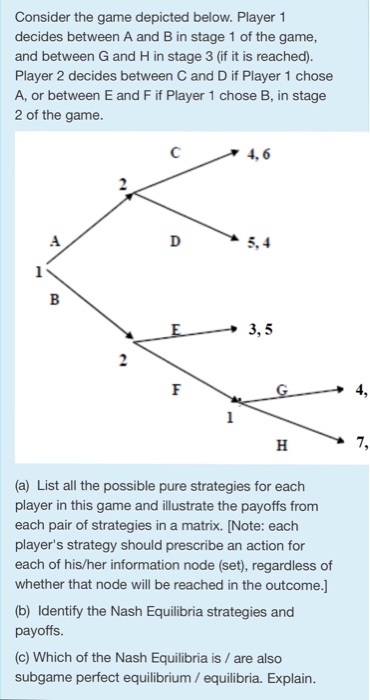 Solved Consider the game depicted below. Player 1 decides | Chegg.com
