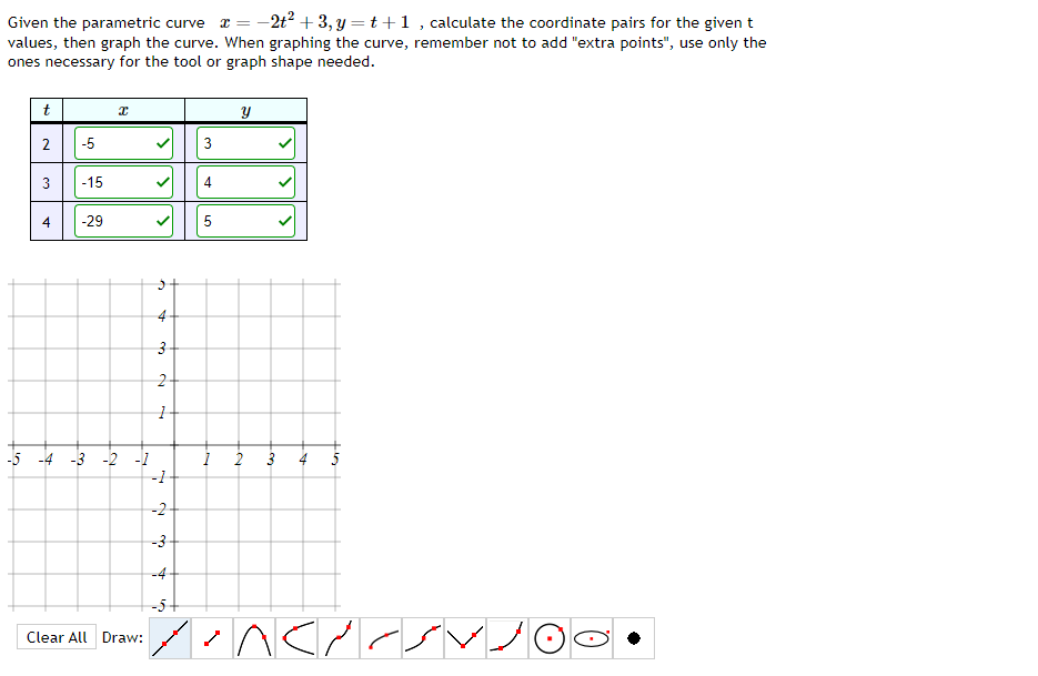 Solved Given the parametric curve x=-2t2+3,y=t+1, ﻿calculate | Chegg.com