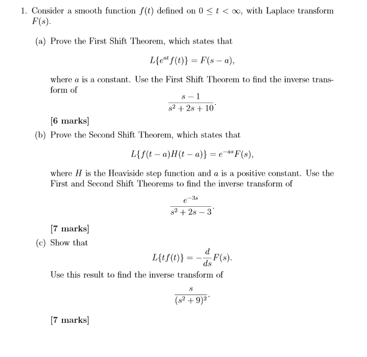 Solved 1. Consider a smooth function f(t) defined on 0≤t