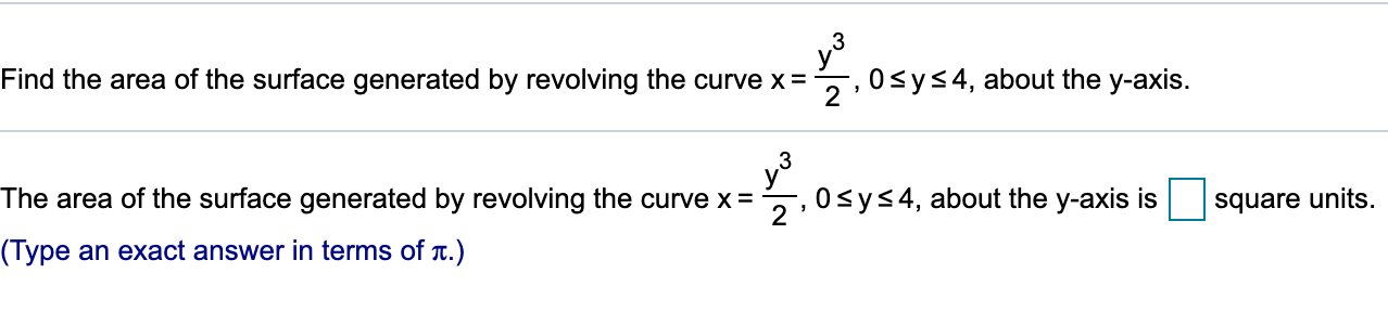 Solved Find the area of the surface generated by revolving | Chegg.com