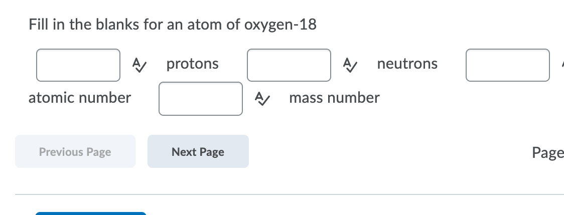 Solved Fill in the blanks for an atom of oxygen-18 protons A | Chegg.com