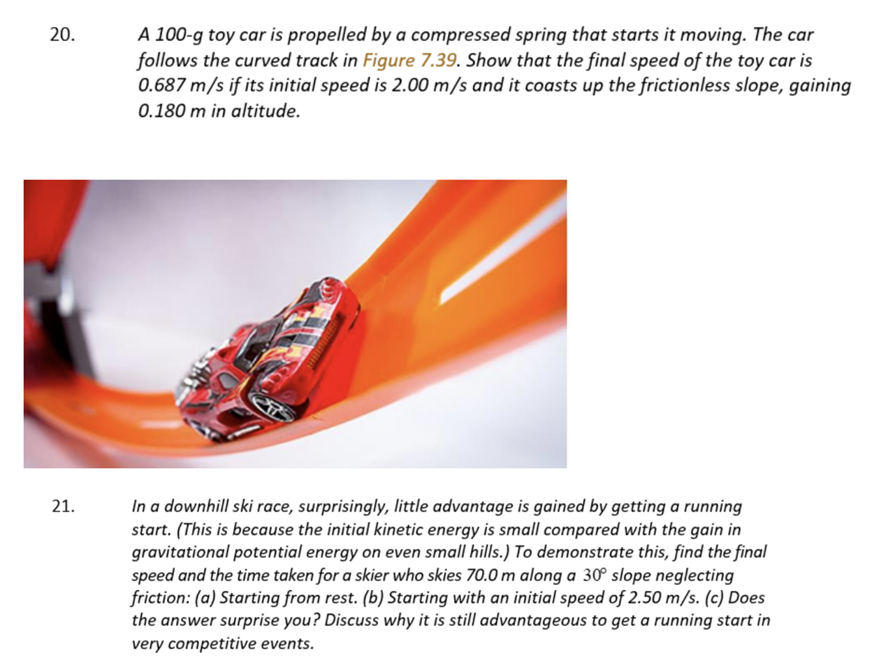 [Solved]: A 100-g toy car is propelled by a compressed spr