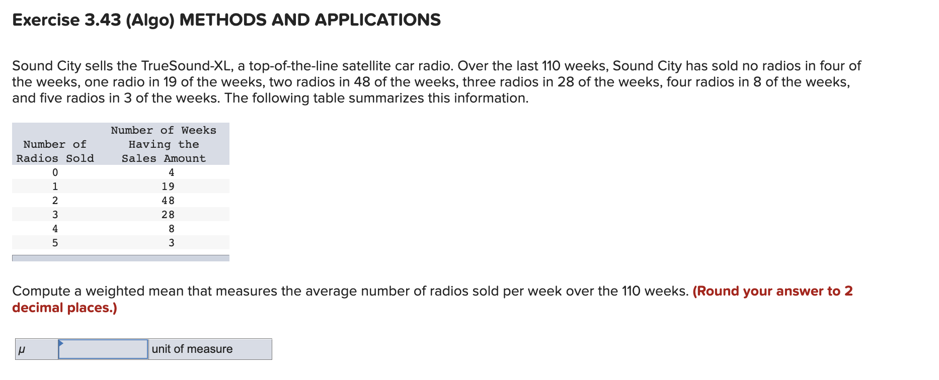 Solved Exercise 3.43 (Algo) METHODS AND APPLICATIONS Sound | Chegg.com