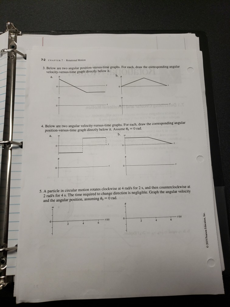 Solved 7-2 CHAPTER 7 Rotational Motion 3. Below are two | Chegg.com