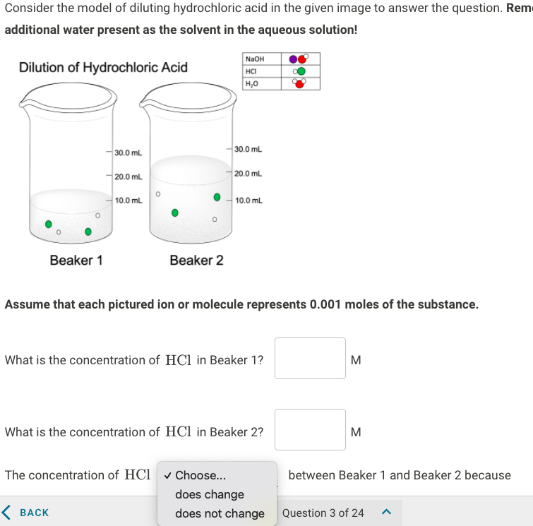 Solved Consider the model of diluting hydrochloric acid in | Chegg.com