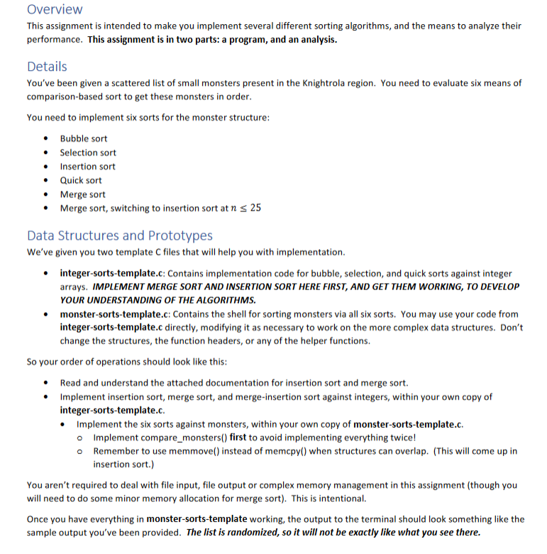 Solved Overview This assignment is intended to make you | Chegg.com