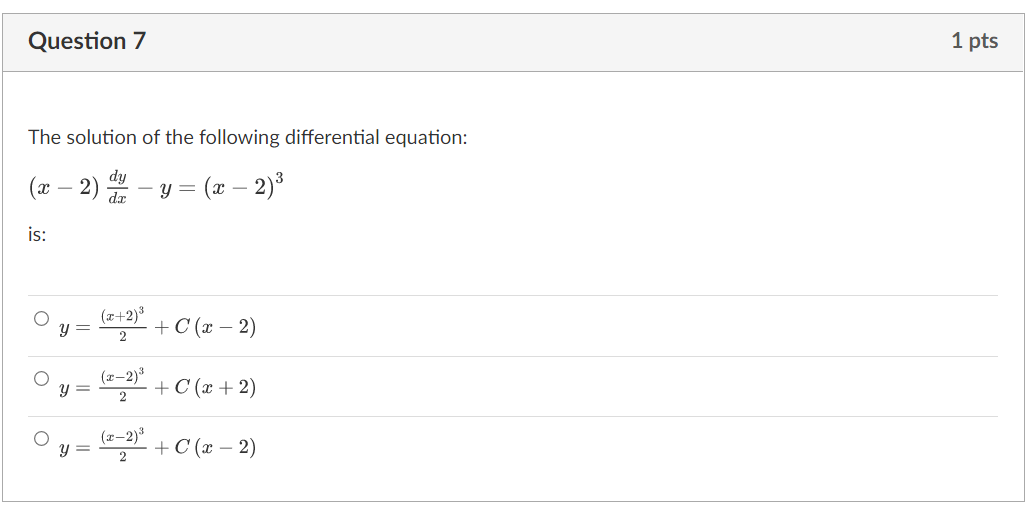 Solved The solution of the following differential equation: | Chegg.com