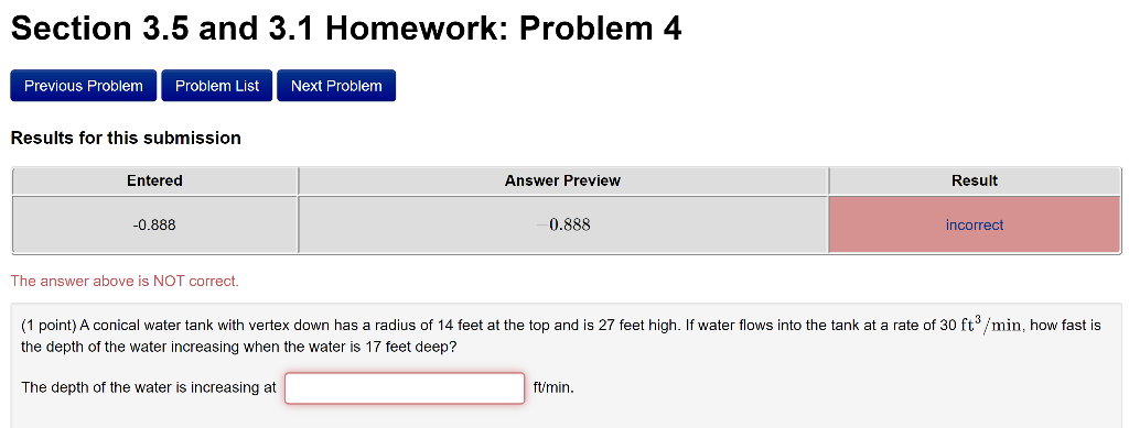 Solved Section 3.5 and 3.1 Homework: Problem 4 Previous | Chegg.com