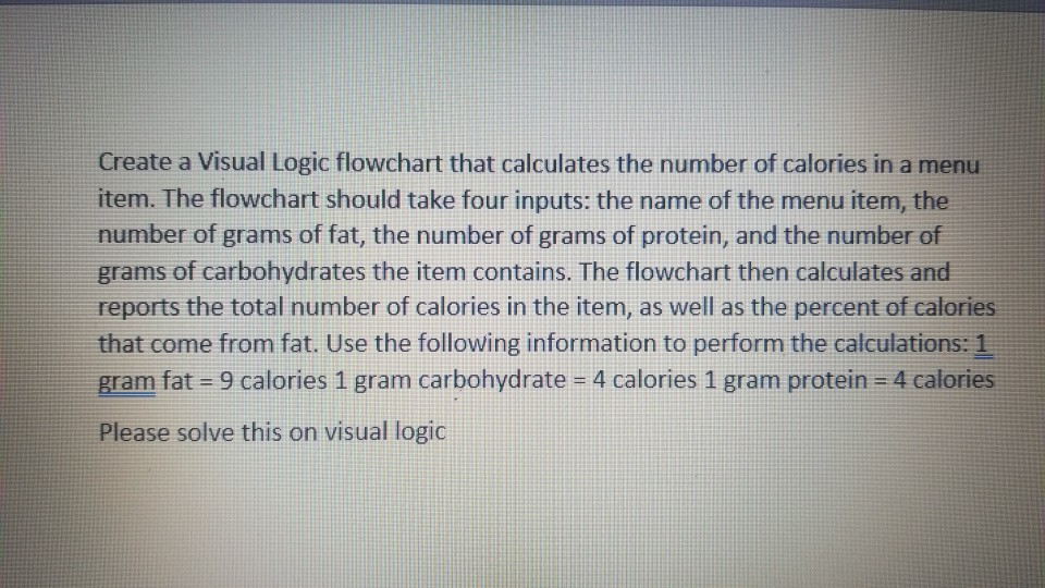 Solved Create A Visual Logic Flowchart That Calculates The 0480