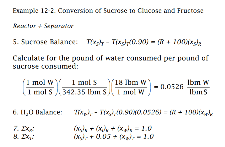 Example 12-2. Conversion of Sucrose to Glucose and | Chegg.com