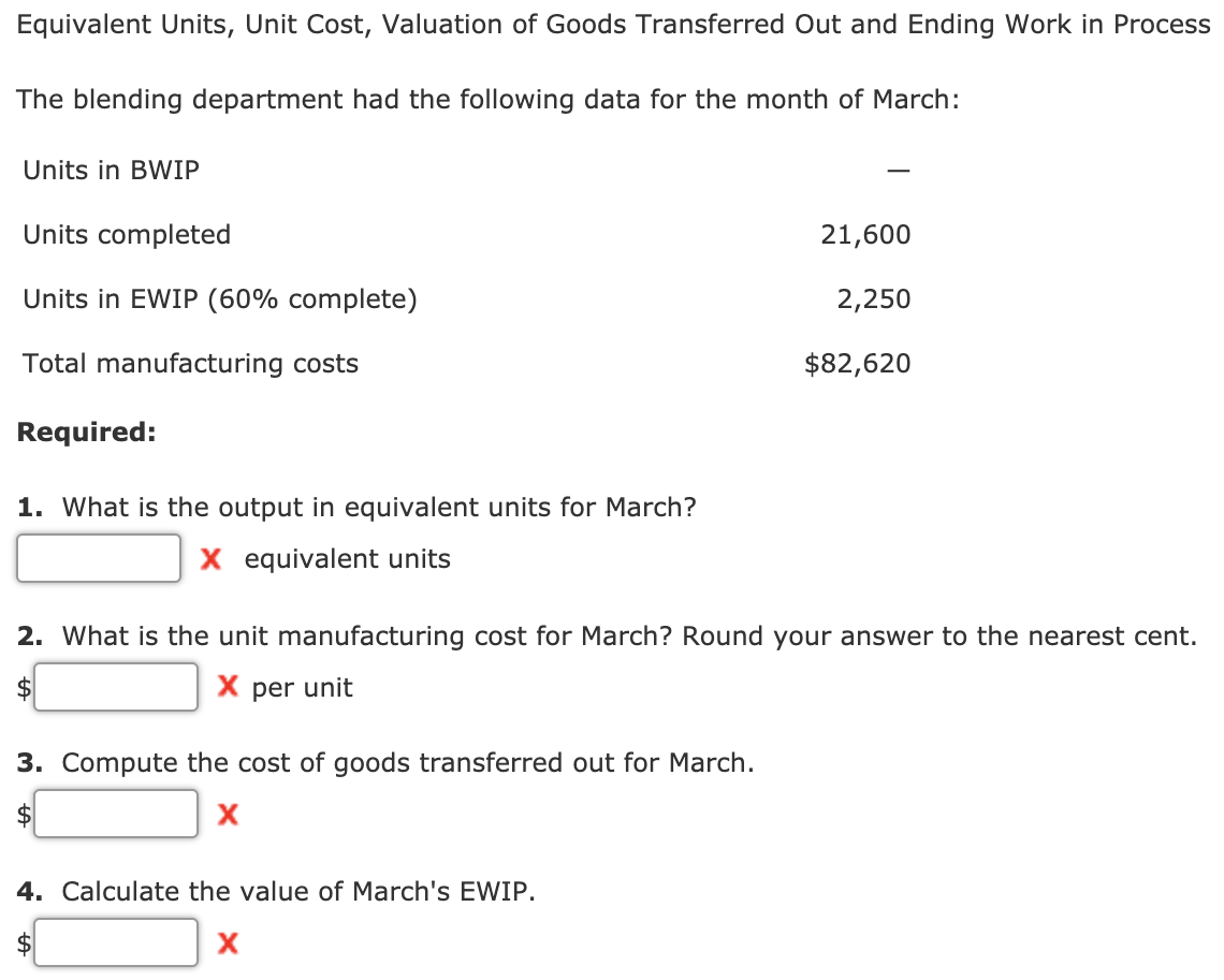 Solved Equivalent Units, Unit Cost, Valuation of Goods | Chegg.com