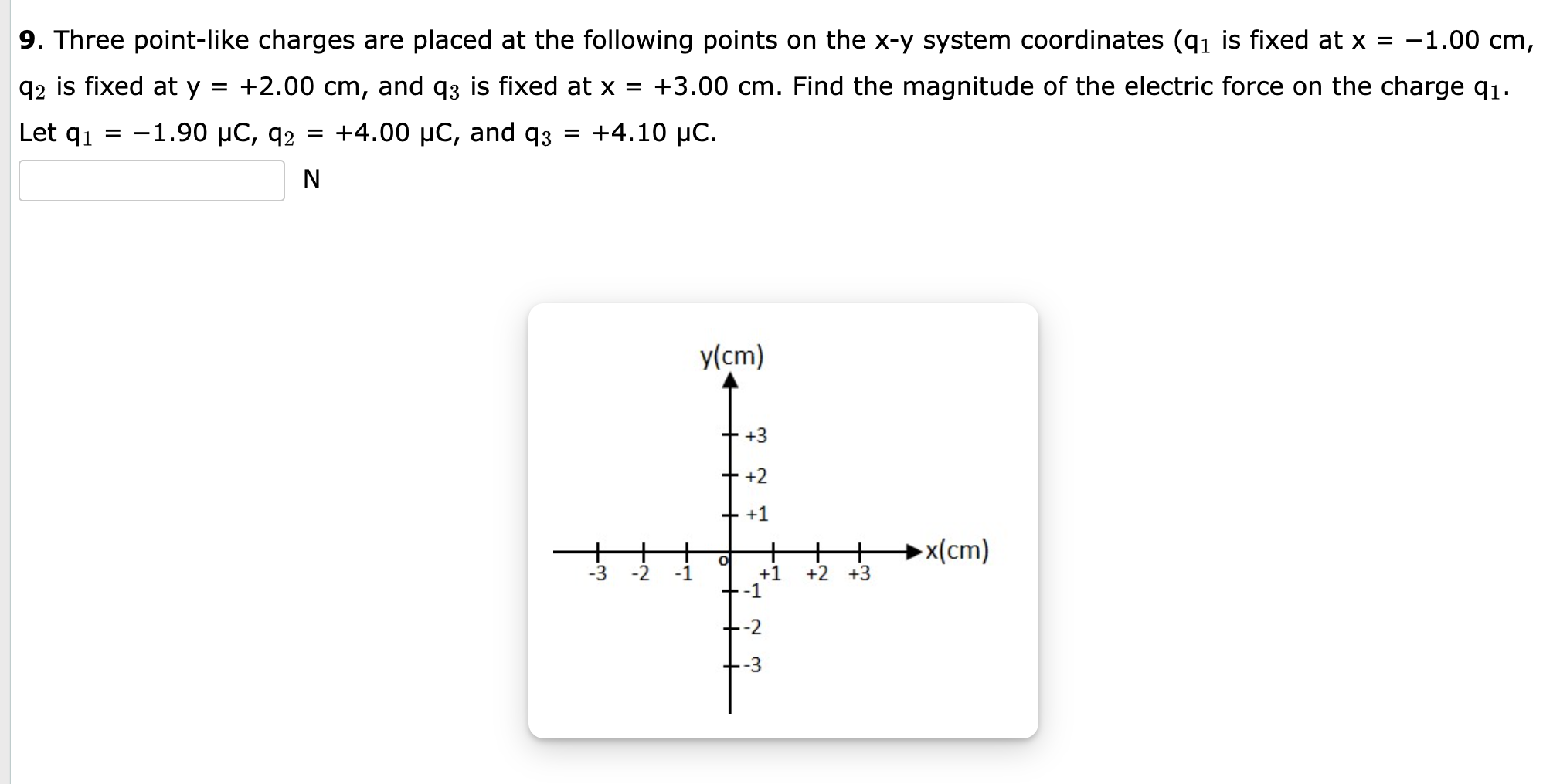 Solved Three point-like charges are placed at the following | Chegg.com