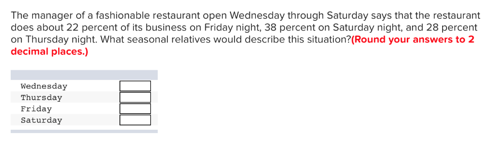 Solved The manager of a fashionable restaurant open | Chegg.com