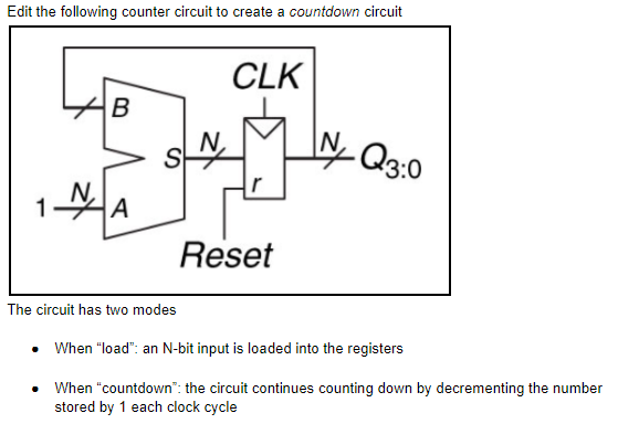Solved Edit the following counter circuit to create a | Chegg.com