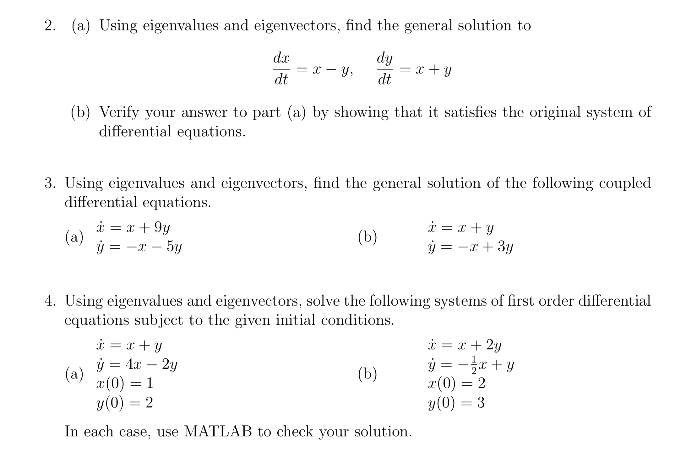 Solved A Using Eigenvalues And Eigenvectors Find The 8380