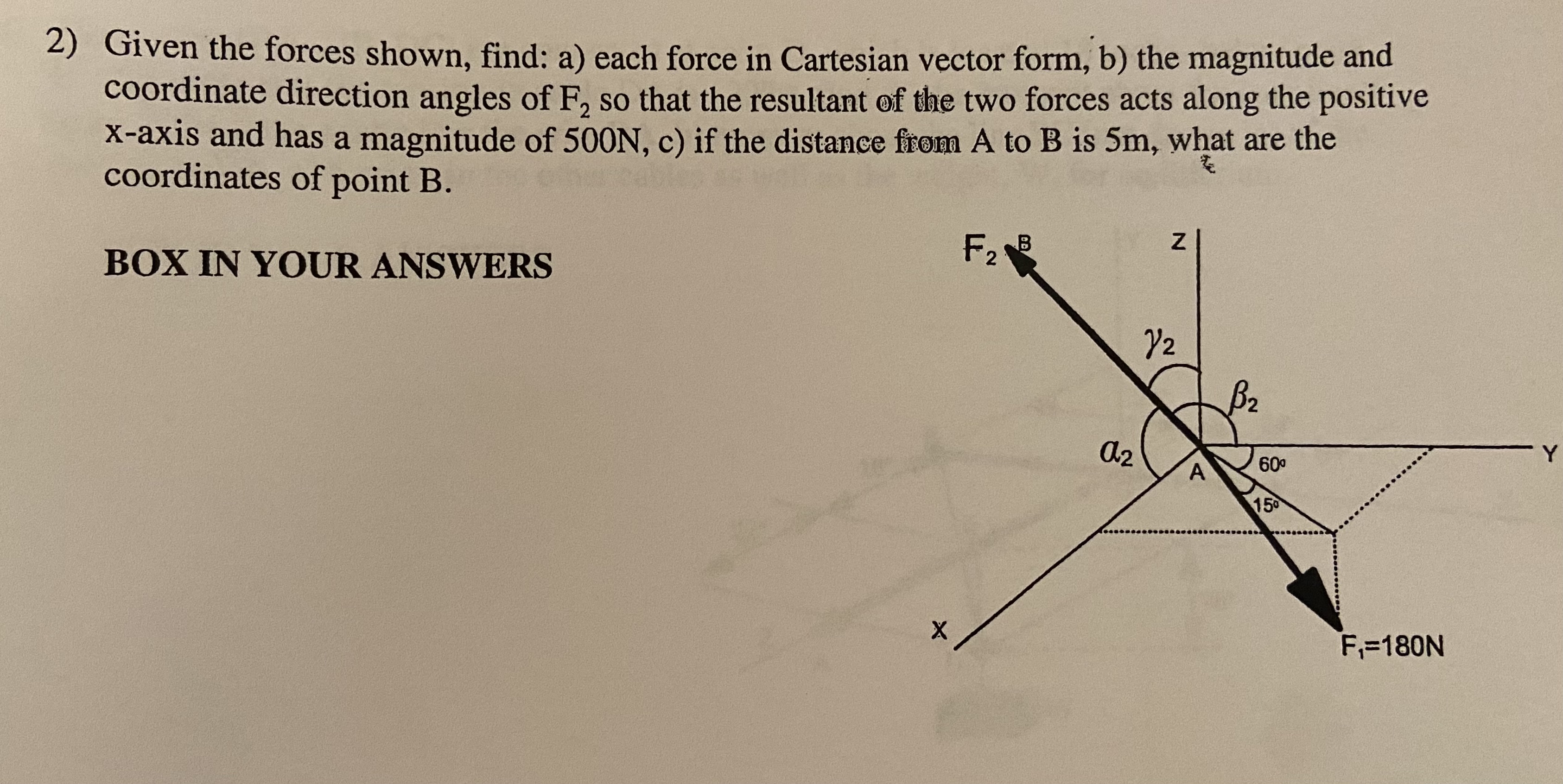 Solved Given the forces shown, find: a) each force in | Chegg.com