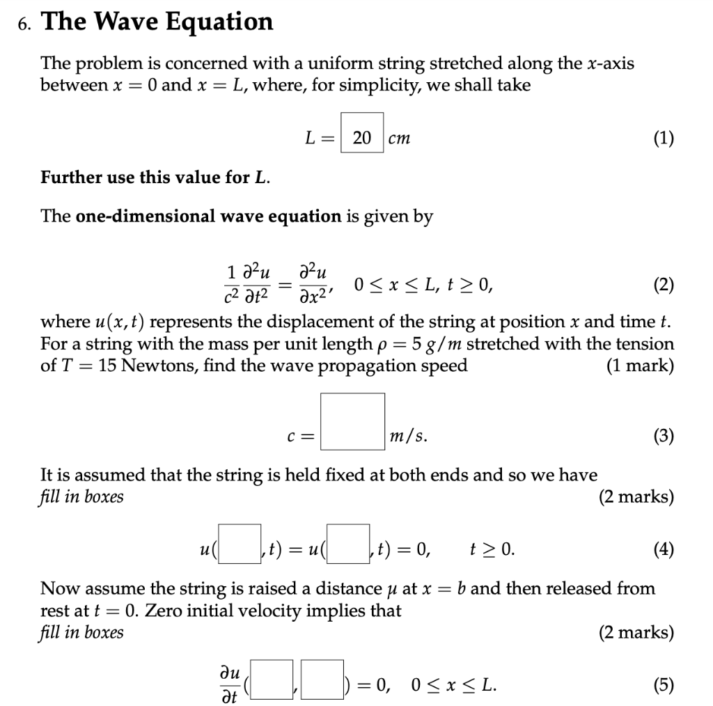 Solved The problem is concerned with a uniform string | Chegg.com