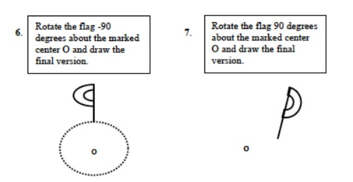 Solved Rotate the flag -90 degrees about the marked center O | Chegg.com