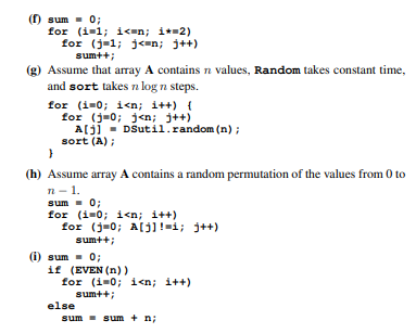 Solved 3.12 Determine for the following code fragments in | Chegg.com