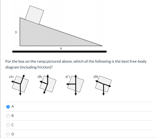 Solved For the box on the ramp pictured above, which of the | Chegg.com