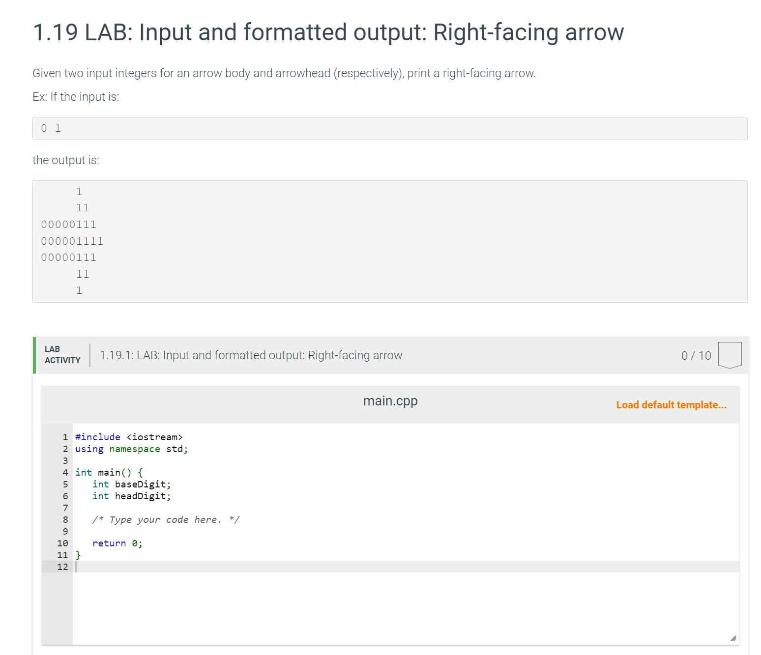 119 ﻿lab Input And Formatted Output Right Facing 