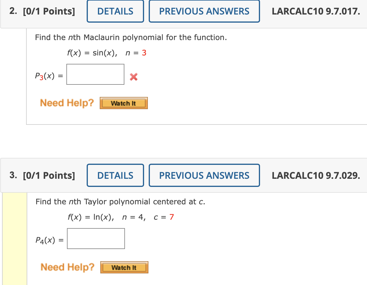 Solved Find the nth Maclaurin polynomial for the function. | Chegg.com