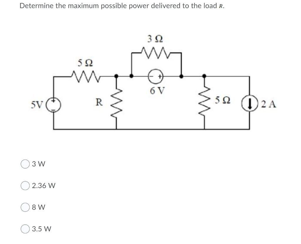 Solved Determine the maximum possible power delivered to the | Chegg.com