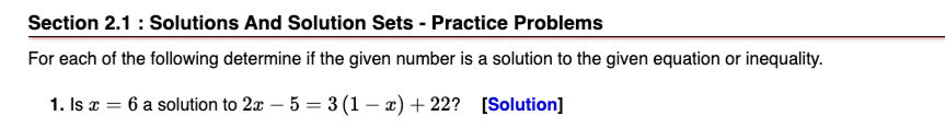 Section 2.1 ﻿: Solutions And Solution Sets - | Chegg.com