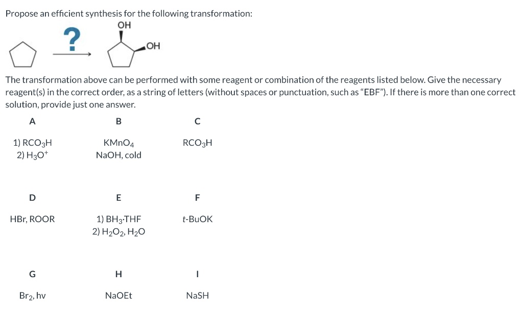 Solved Propose an efficient synthesis for the following | Chegg.com