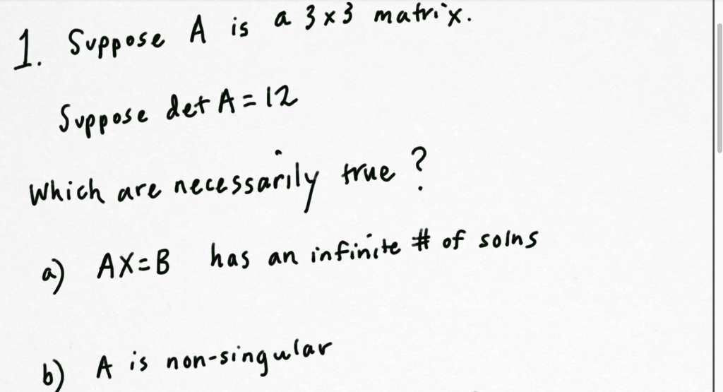 Solved 1 Suppose A Is A 3×3 Matrix Suppose Deta 12 Which