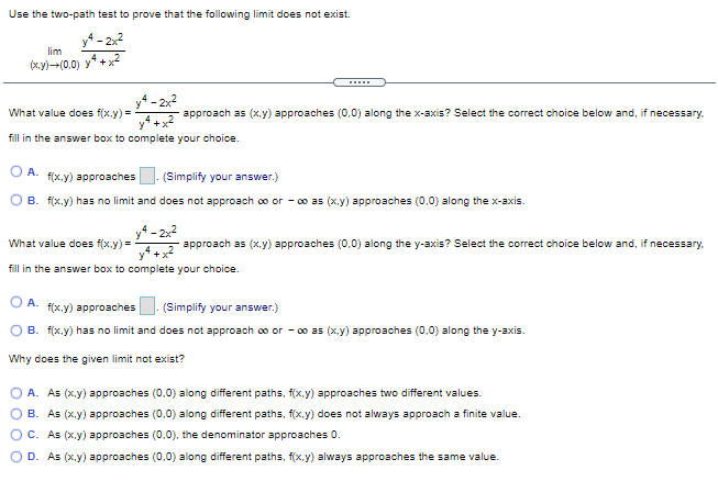 Solved Use the two-path test to prove that the following | Chegg.com