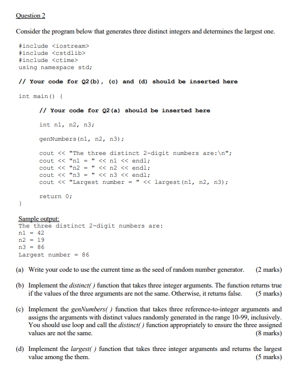 Solved Question 2 Consider the program below that generates | Chegg.com