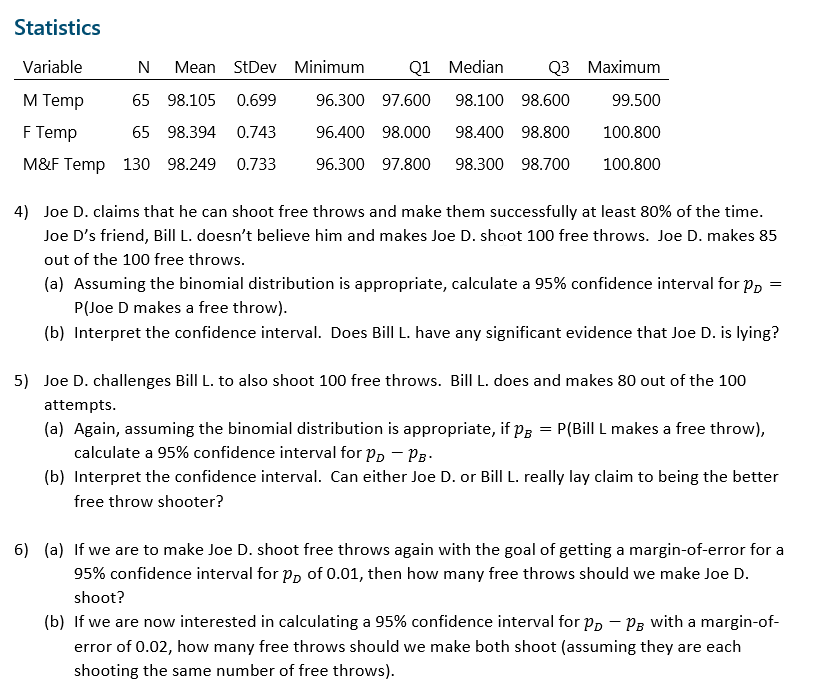 Solved Statistics Variable N Mean StDev Minimum 01 Median Q3 | Chegg.com