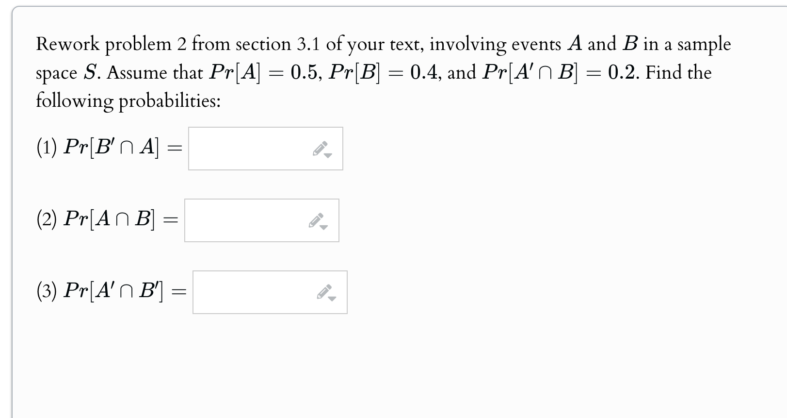 Solved Rework problem 2 ﻿from section 3.1 ﻿of your text, | Chegg.com