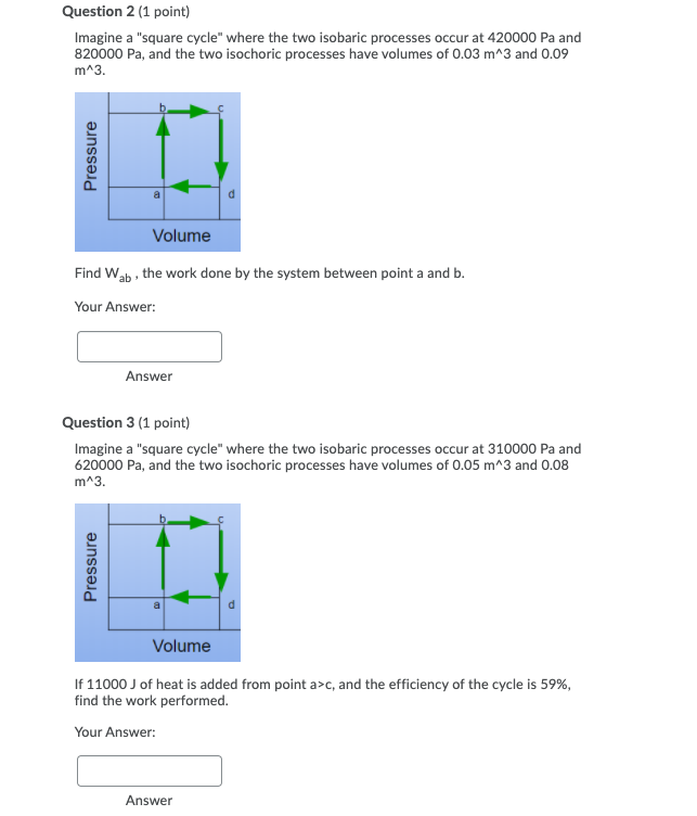 Solved Question 2 (1 point) Imagine a "square cycle" where | Chegg.com