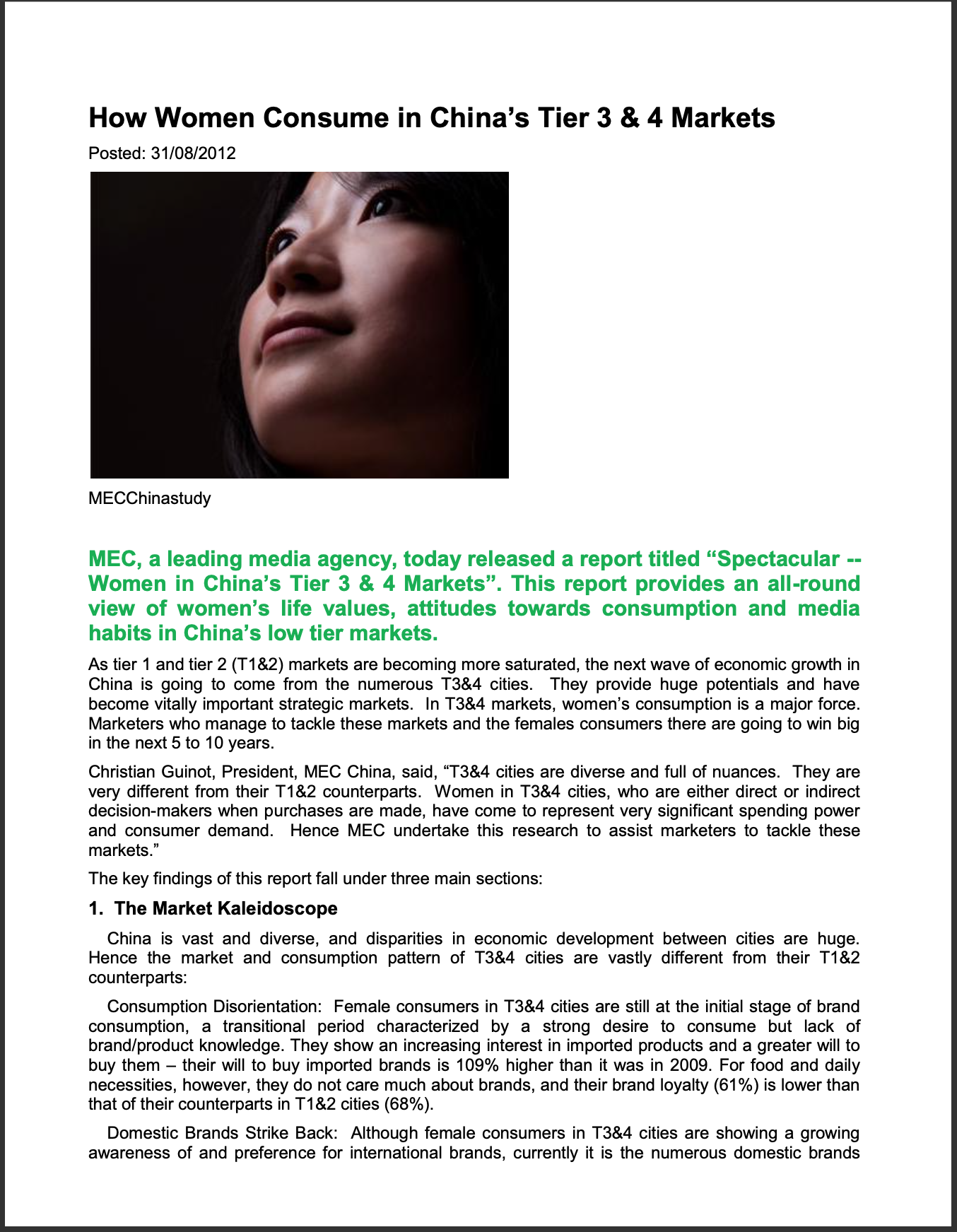 Solved How Women Consume in China's Tier 3 \& 4 Markets | Chegg.com