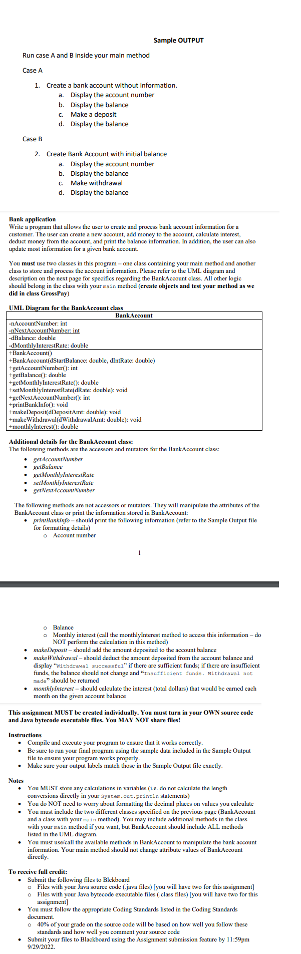 Solved Requiredjava code for Two java files, one for | Chegg.com