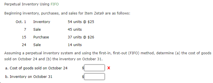 Solved Perpetual Inventory Using FIFO Beginning inventory, | Chegg.com