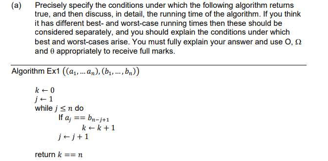 Solved (a) Precisely specify the conditions under which the | Chegg.com