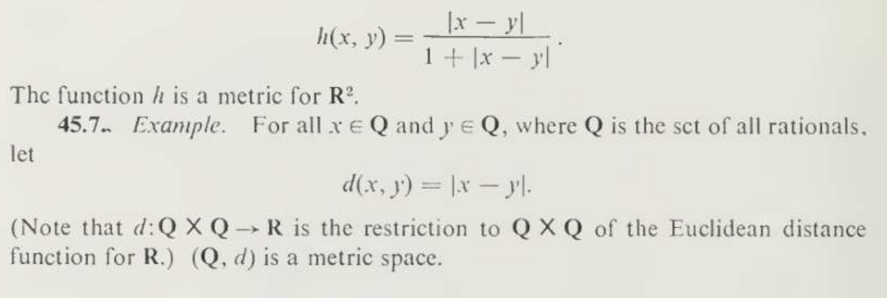 Solved 45. DISTANCE FUNCTION AND METRIC SPACES In 36 a | Chegg.com