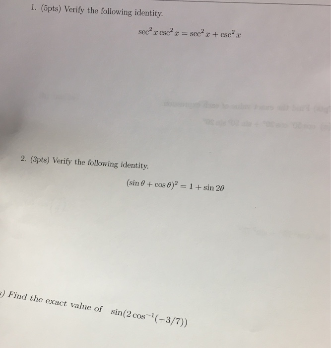 Solved Verify the following identity. sec^2 x csc^2 x = | Chegg.com